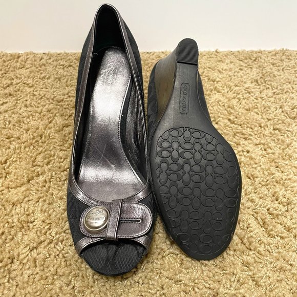 Coach | Shoes | Coach Open Toe Tate Wedge Size 5 | Poshmark